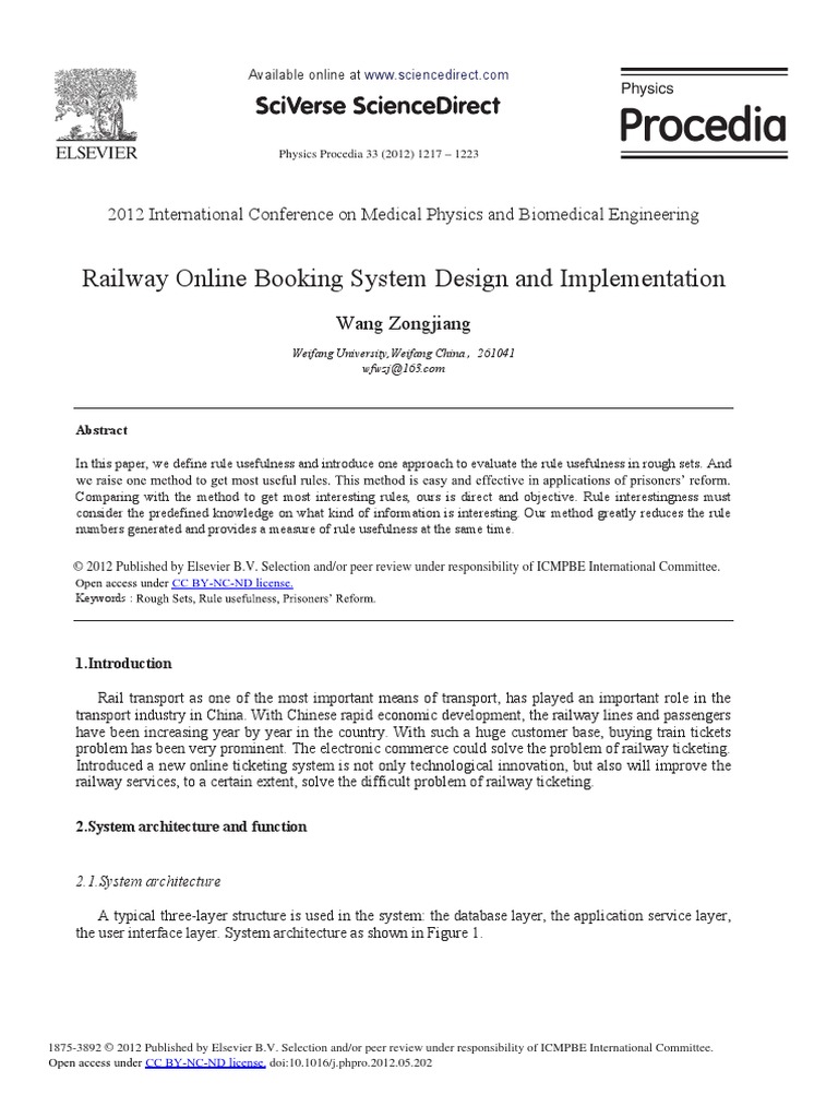 Railway Booking System Design | PDF | Conceptual Model | Database Design