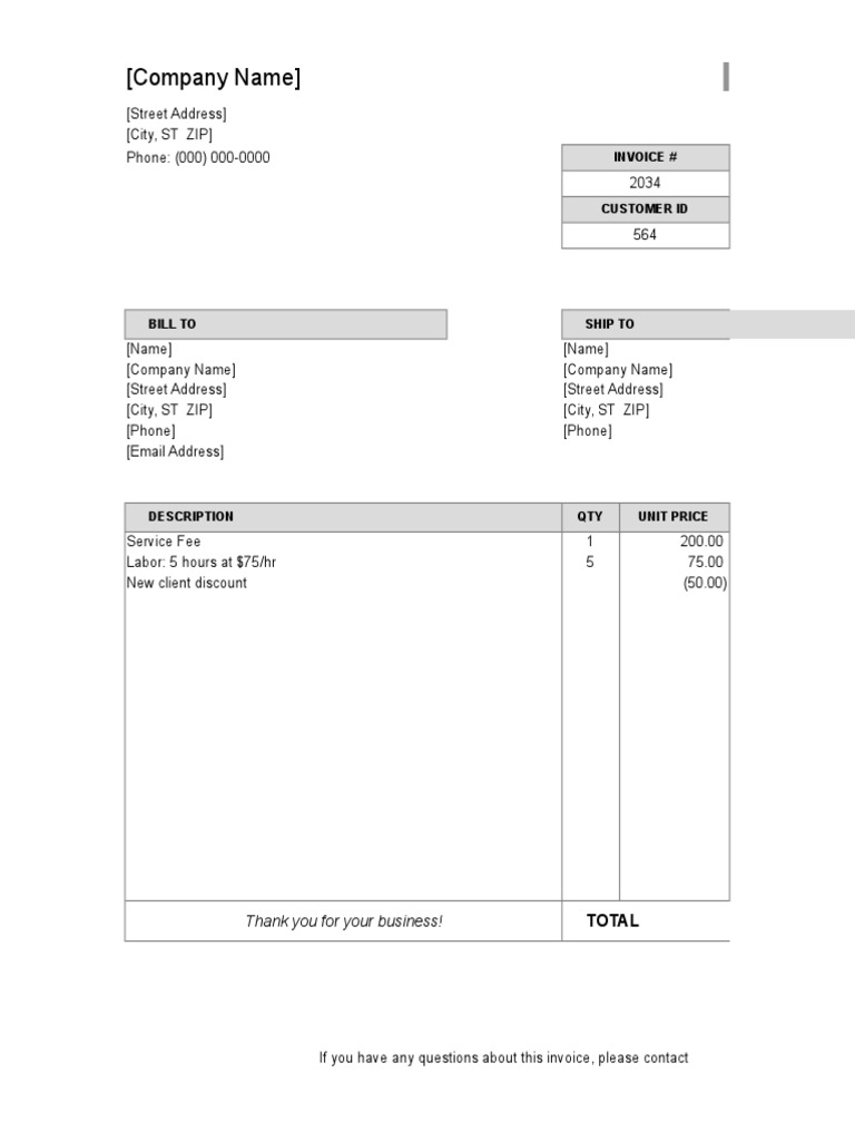 Billing Invoice | Invoice | Spreadsheet
