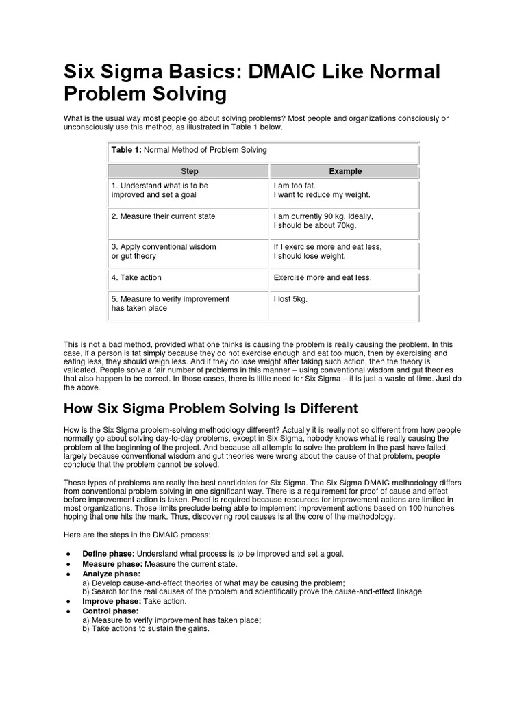 Six-Sigma Dmaic in Everyday Life | PDF | Six Sigma | Causality
