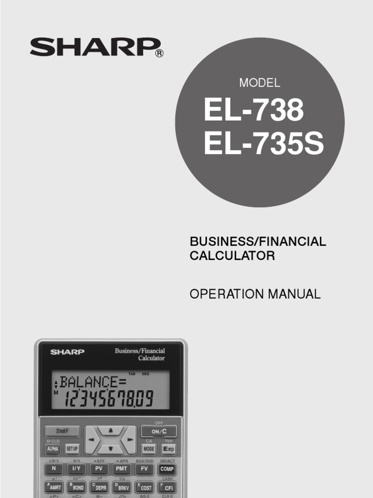 Calculator - Sharp El735s Manual | PDF | Arithmetic | Time Value Of Money