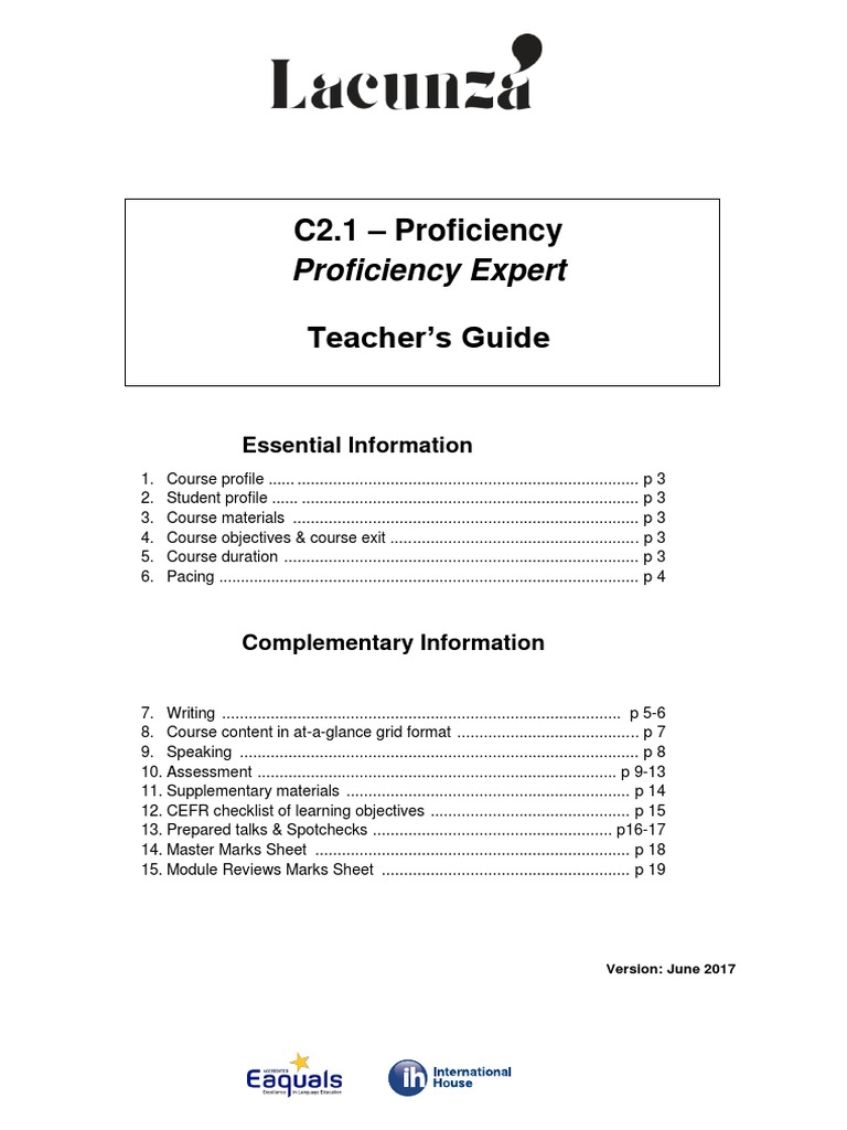 C2.1 2017-18 Prof Expert TG | PDF | Test (Assessment) | Educational ...