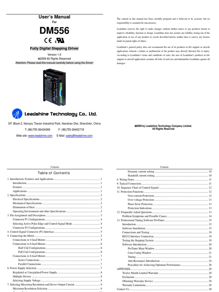 Driver DM556 M | PDF | Electric Motor | Power Supply