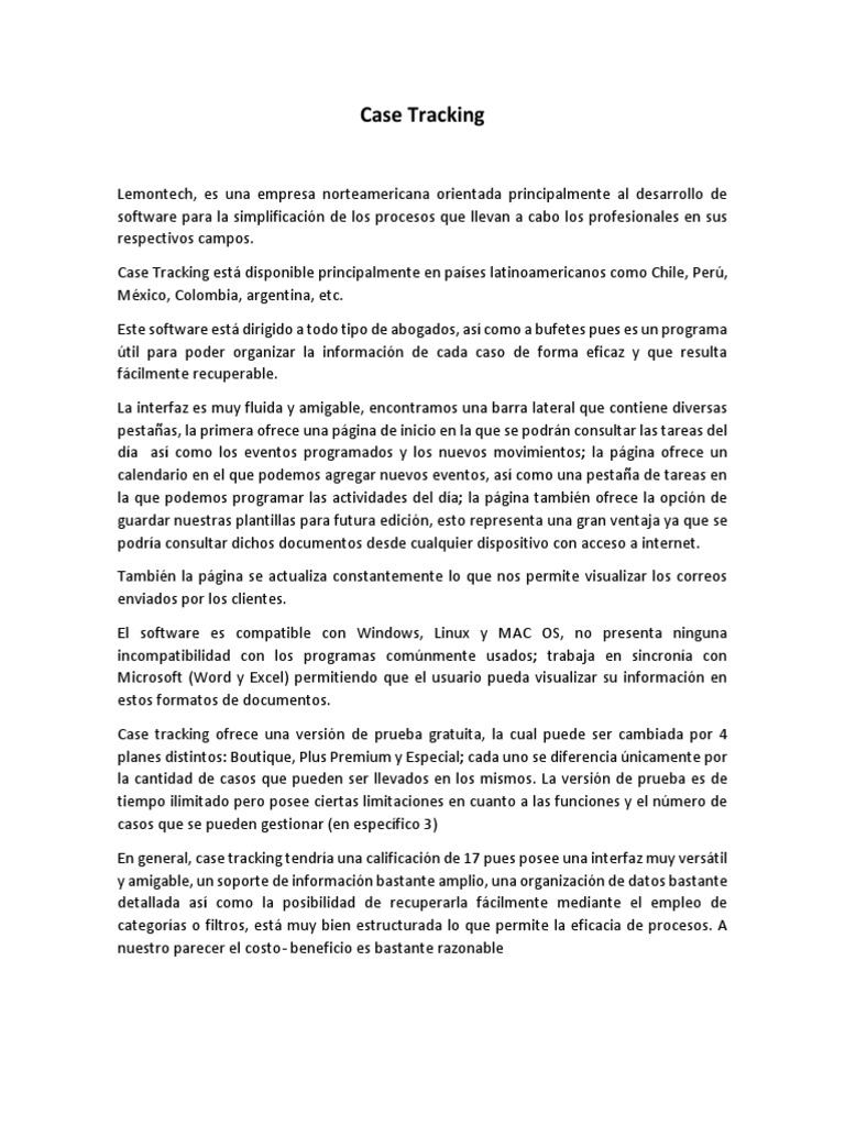 Case Tracking | PDF