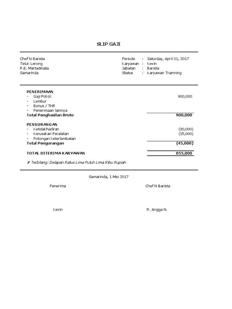 Contoh Slip Gaji | PDF