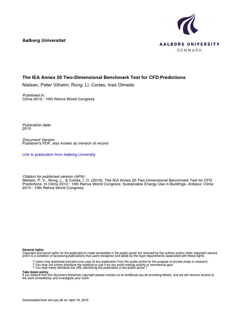 The IEA Annex 20 Two Dimensional Benchmark Test For CFD Predictions ...