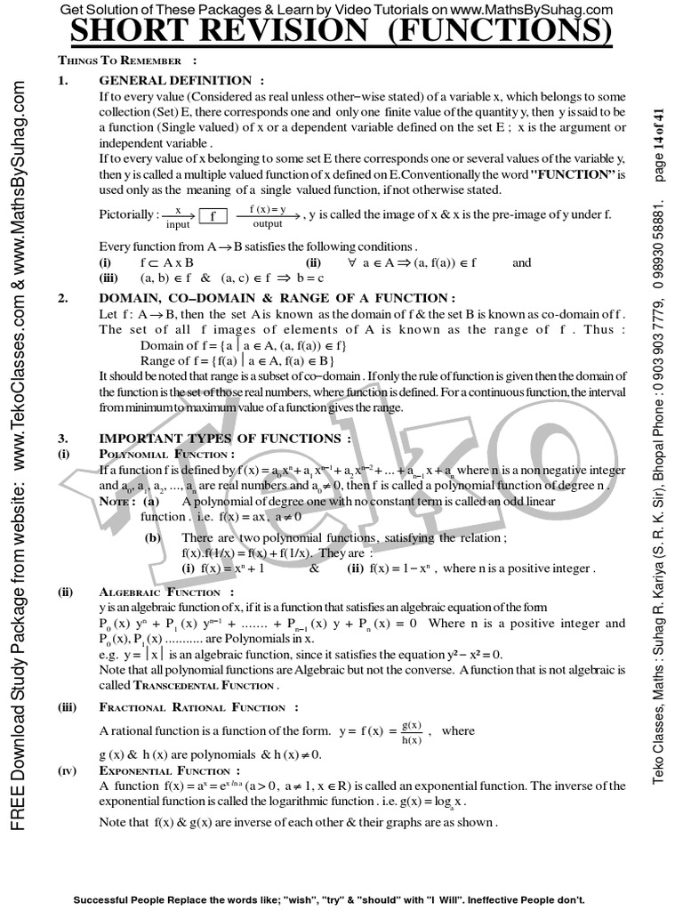 22 Functions Part 2 Of 3 Pdf Function Mathematics Mathematical