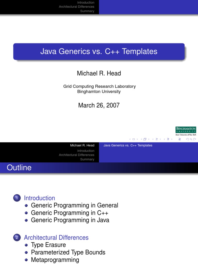 Java Generics V C++ Templates 2007 | PDF | C++ | Formal Methods