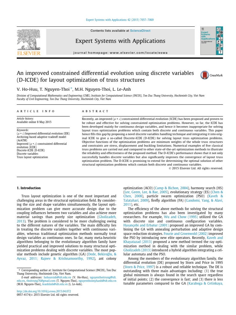 An Improved Constrained Differential Evolution Using Discrete Variables D ICDE For Layout ...