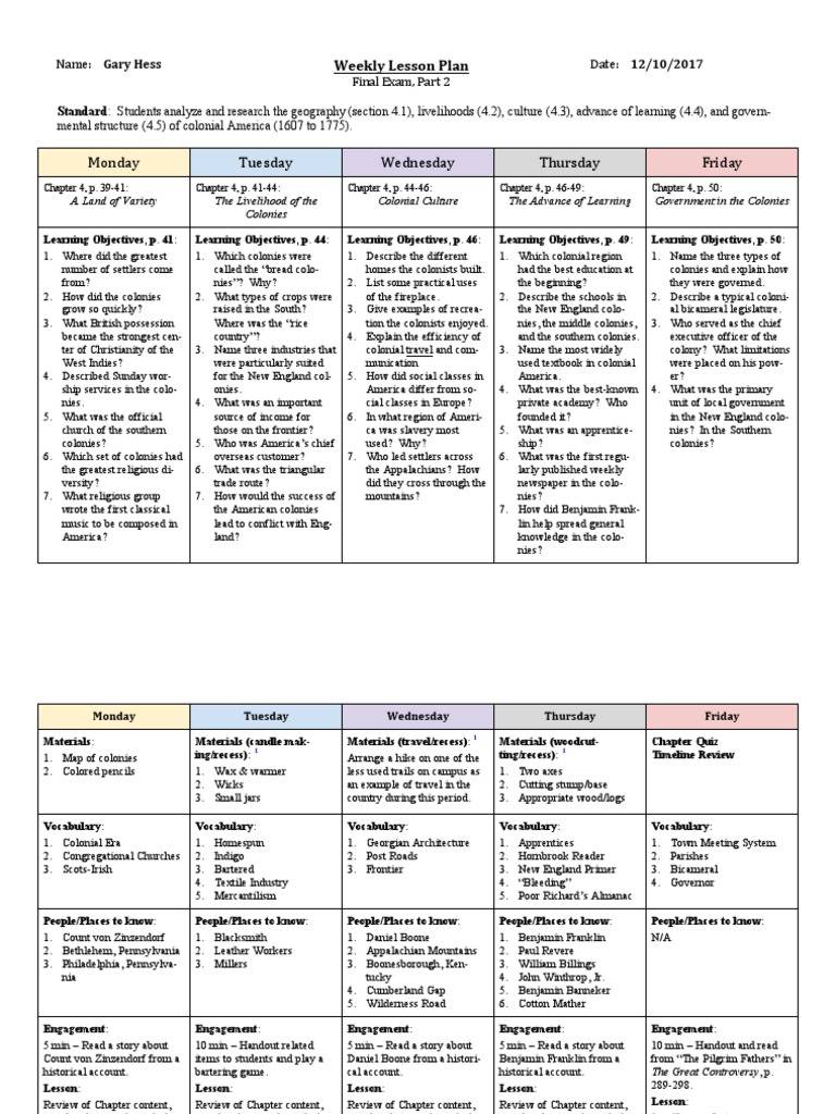 2017-1214 - Hess - Lesson Plan-Part 2 | PDF | Lesson Plan