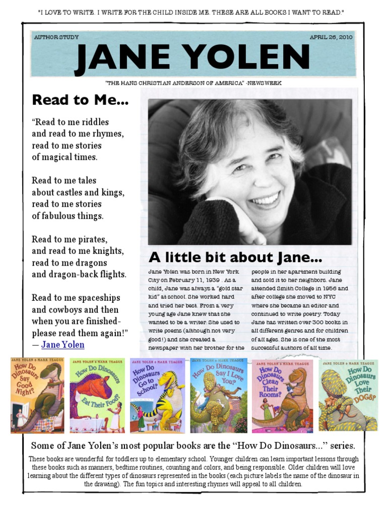 Jane Yolen Handout | Poetry | Fiction & Literature
