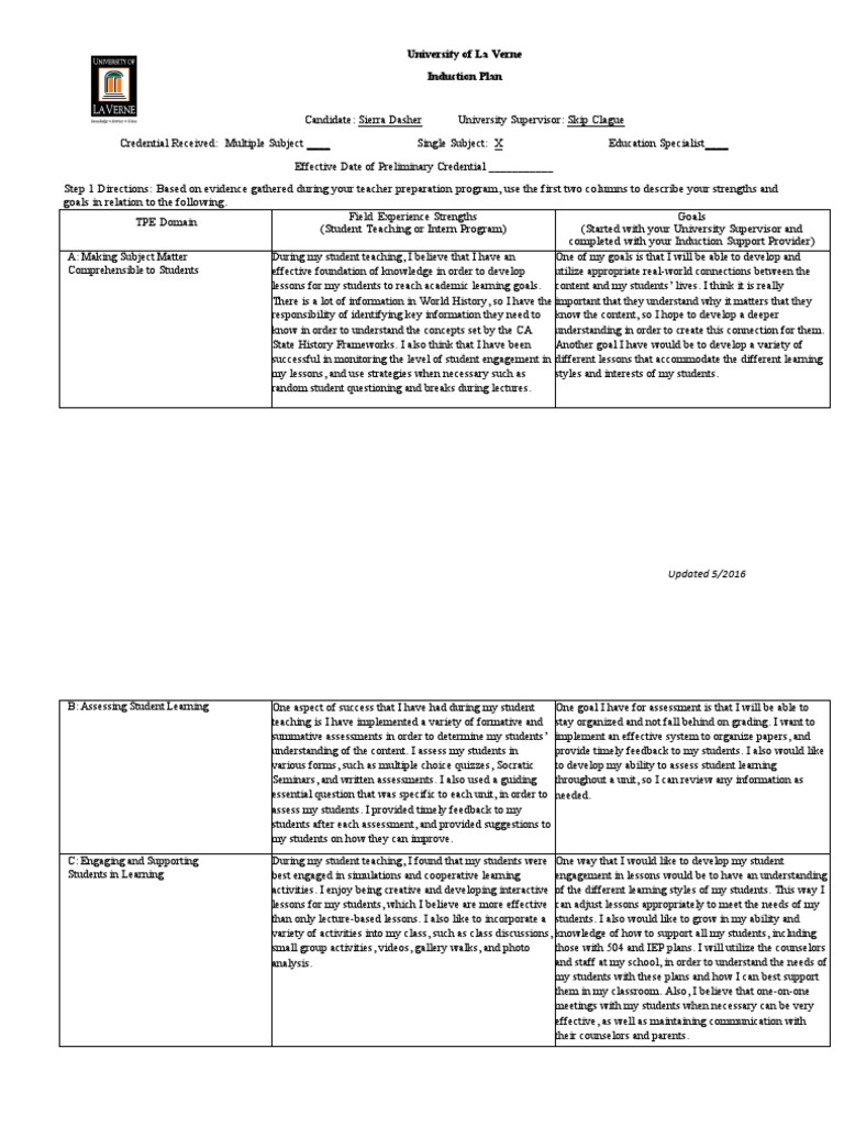 Induction Plan | PDF | Classroom Management | Teachers