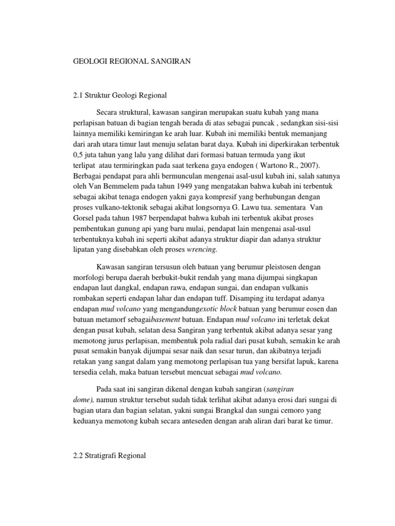 Geologi dan Stratigrafi Kubah Sangiran | PDF | Sains & Matematika | Sejarah