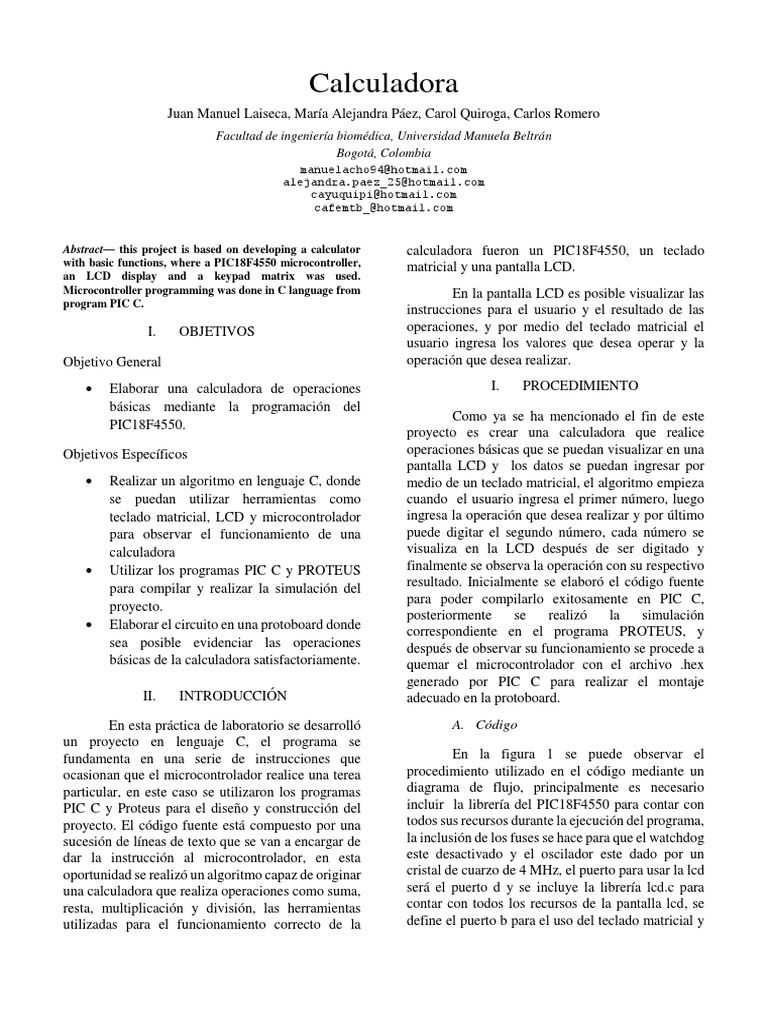 Calculadora Pdf Descargar Gratis Pdf Calculadora C Lenguaje De