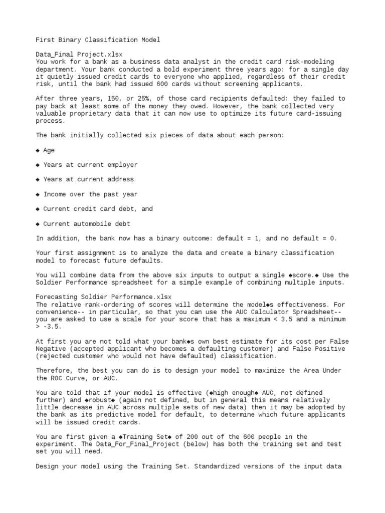 Part 1 Building Your Own Binary Classification Model | PDF | Receiver ...