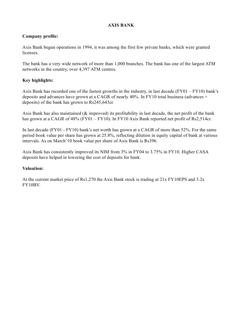 Axis Bank | PDF