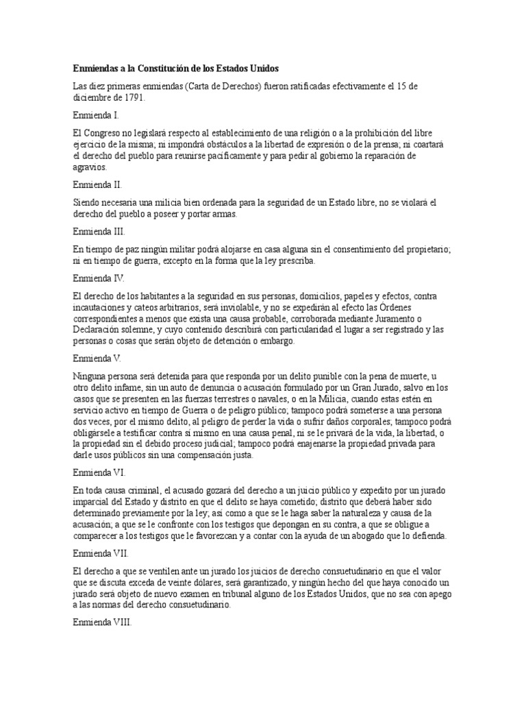 Enmiendas A La Constitución De Los Estados Unidos Pdf Presidentes