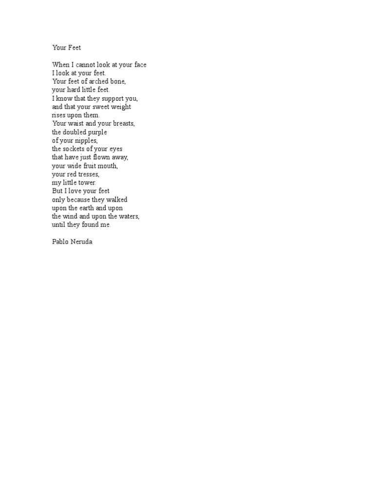 Your Feet - Pablo Neruda | PDF | Poetry