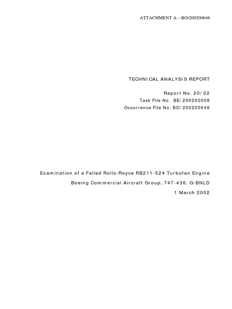 Rb211 Fan Blade Failure Tr200200646 - 001 | PDF | Flap (Aeronautics ...
