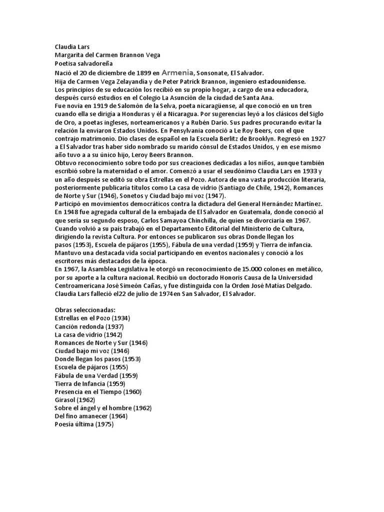 Claudia Lars | PDF | Poesía