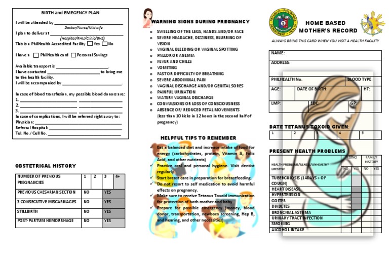 Home-Based Maternal Record Guide | PDF | Pregnancy | Medical Specialties