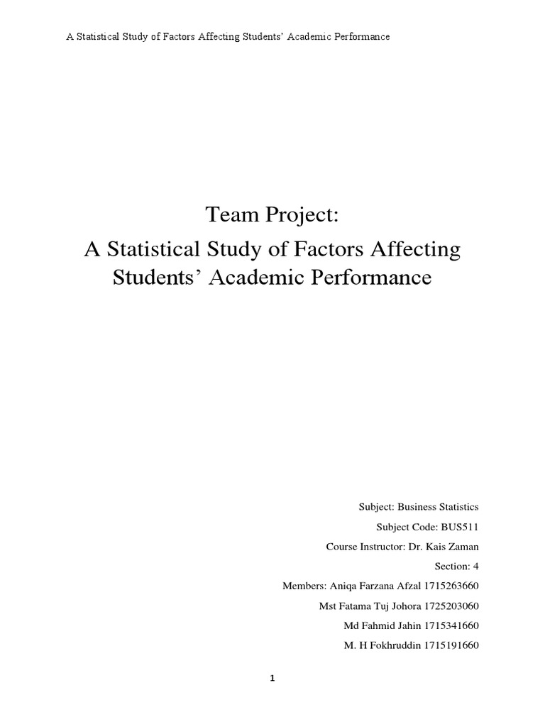 Factors Influencing Academic Performance | PDF | Statistics | Teachers
