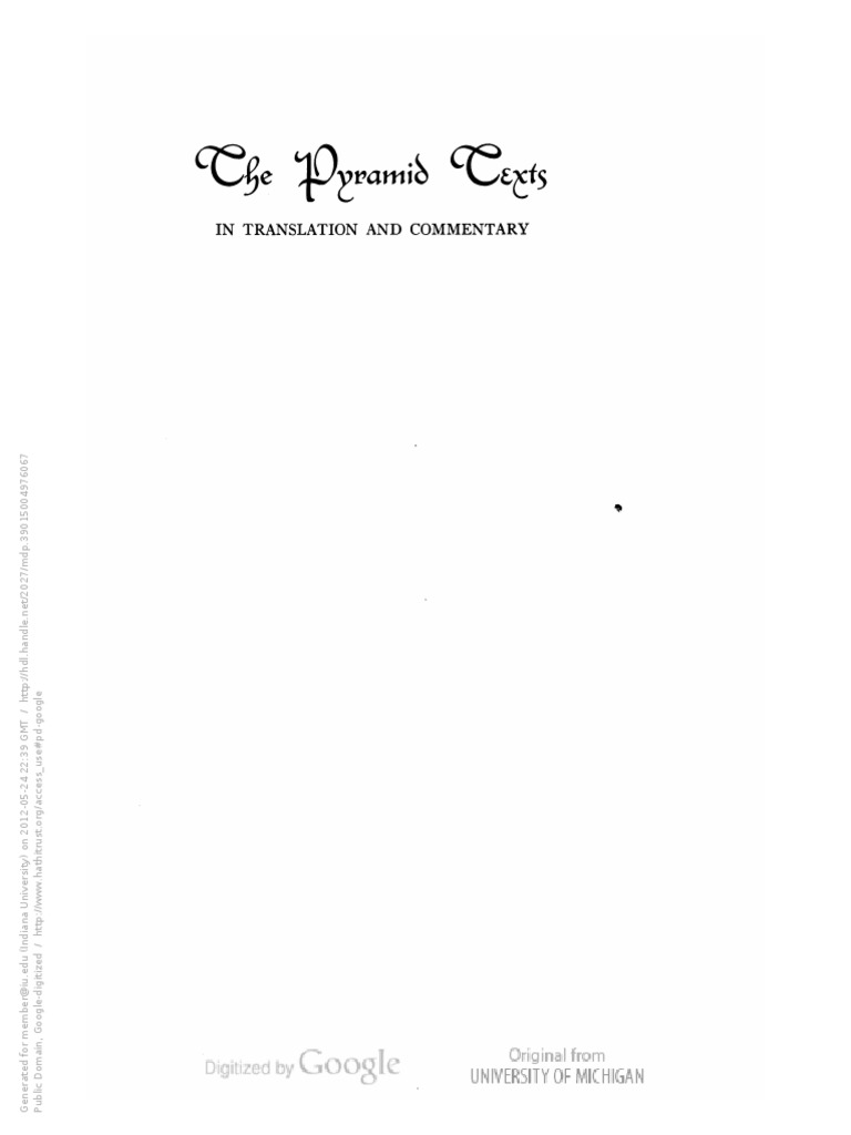 Pyramid Texts Commentary Vol 1 Samuel A B Mercer | PDF | Osiris ...