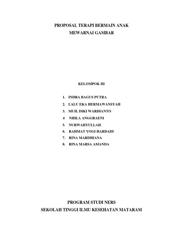 Proposal Terapi Bermain Anak | PDF Proposal Terapi Bermain Anak | PDF