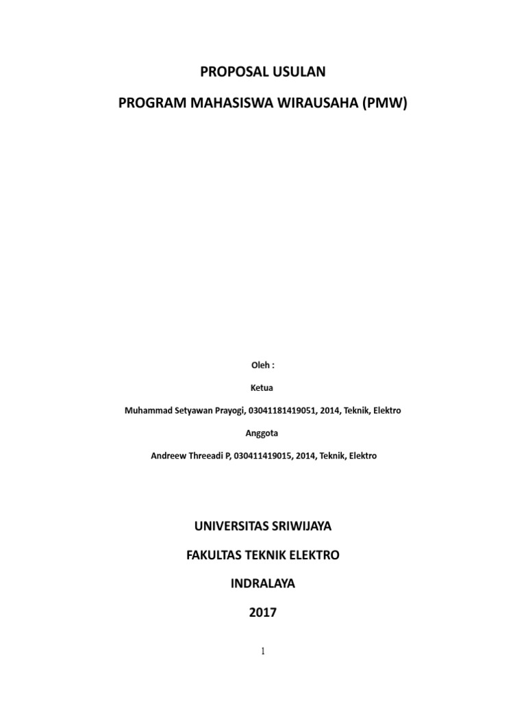 Bisnis Plan PMW 2017 2 | PDF
