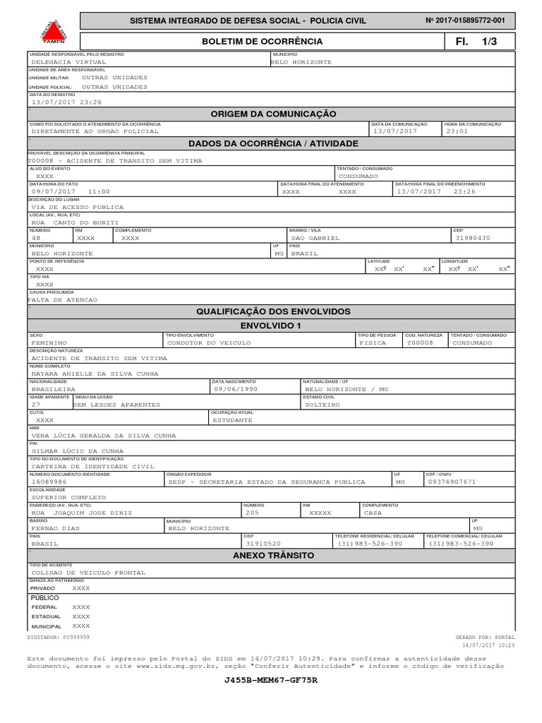 Boletim de Ocorrência