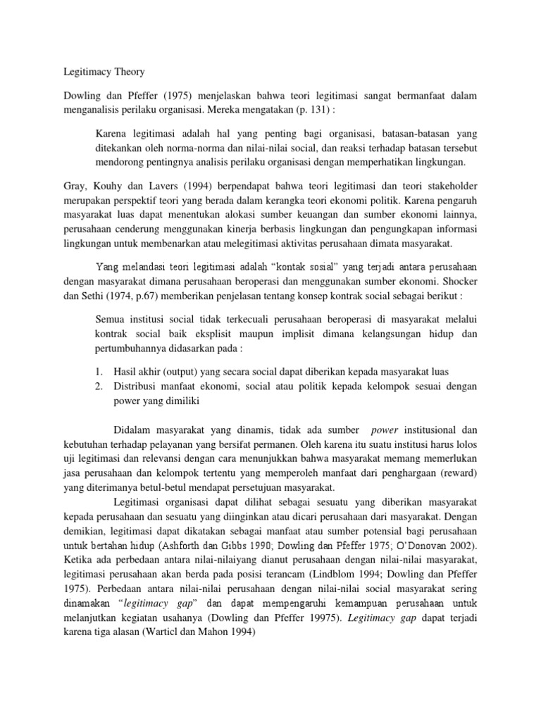 Legitimacy Theory | PDF
