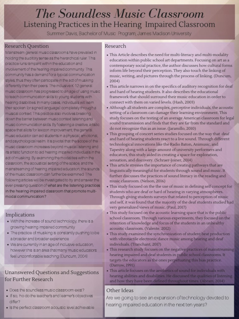 Scholarship Final | PDF | Hearing Loss | Classroom