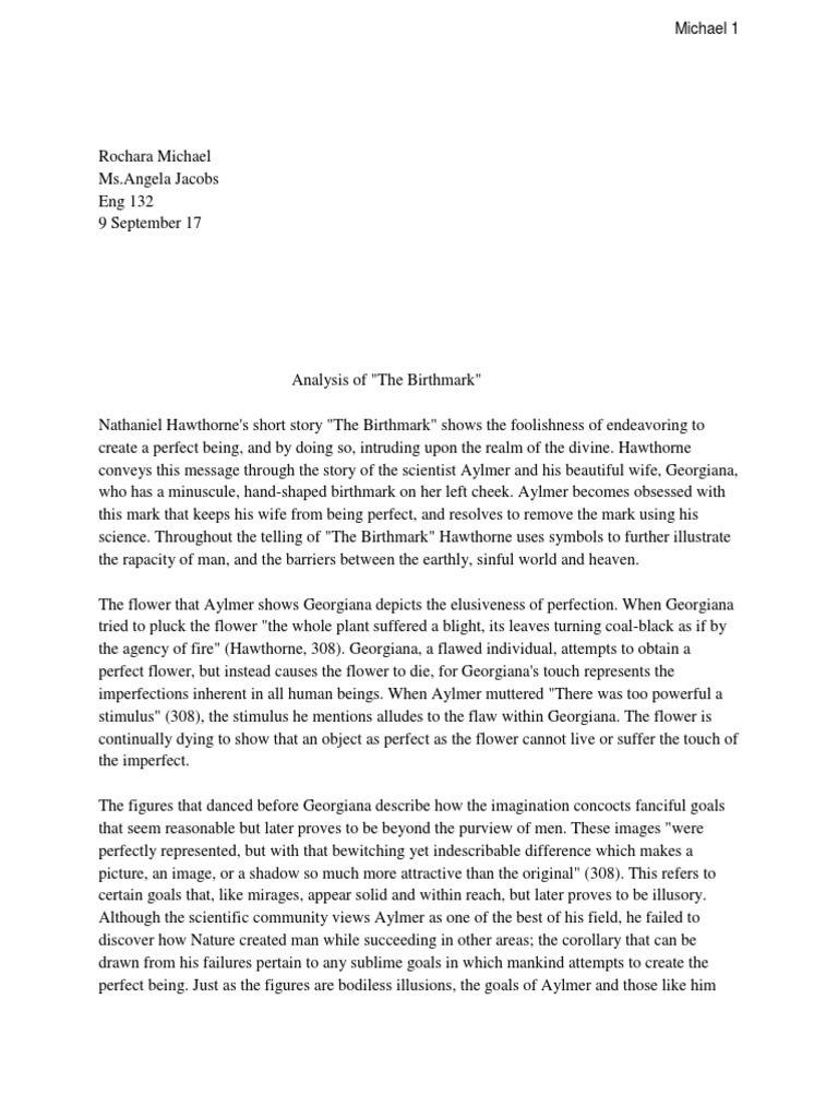 Analysis of The Birthmark | PDF | Religious Belief And Doctrine ...