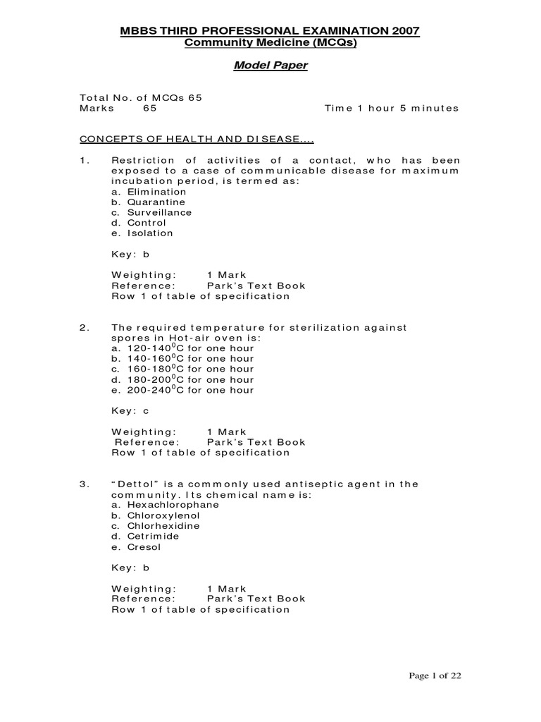 Community Medicine MCQ PDF | PDF | Mean | Vaccines