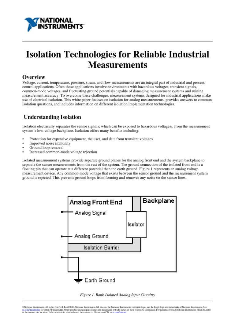Isolation Technologies For Reliable Industrial Measurements: Figure 1 ...