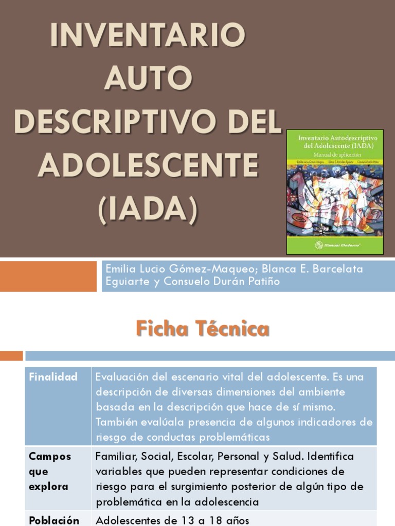 Test Iada | Descargar gratis PDF | Familia | Adolescencia