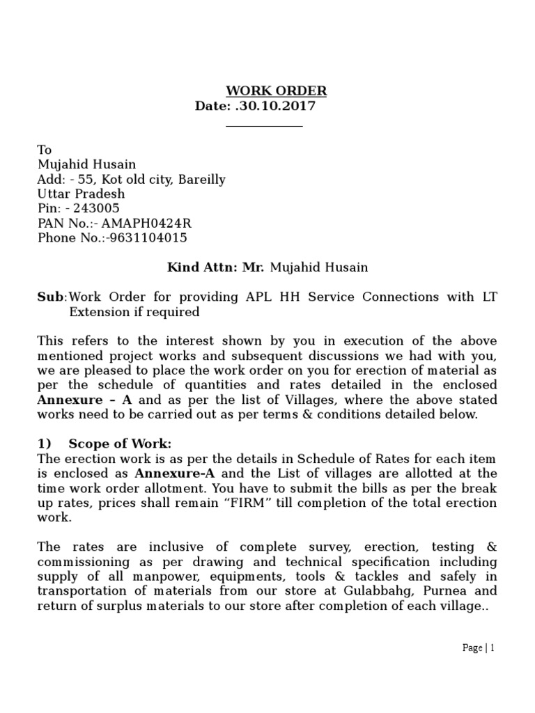 Subcon Work Order | PDF | Arbitration | Labour Law