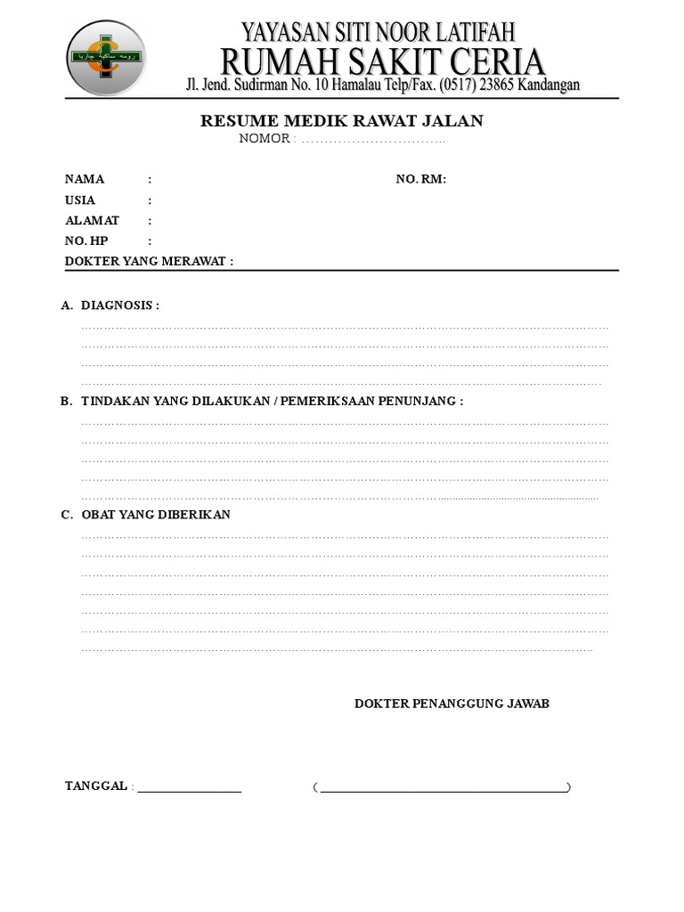 Resume Medik Rawat Jalan | PDF