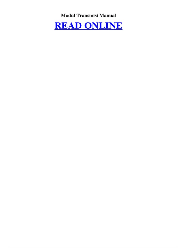 Modul Transmisi Manual | PDF