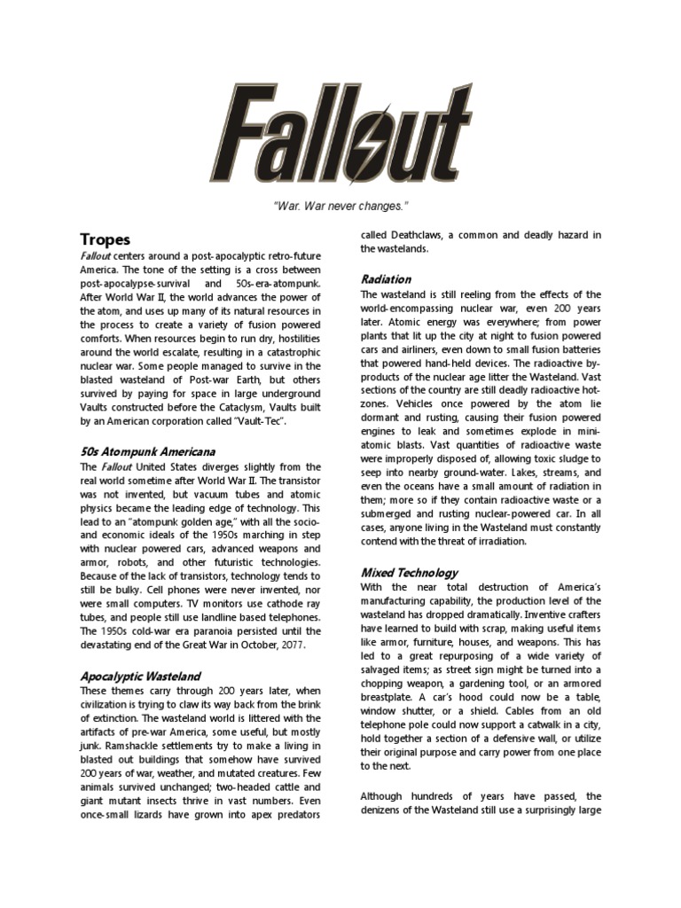 Fallout Theme - Genesys | PDF | Rifle | Ammunition