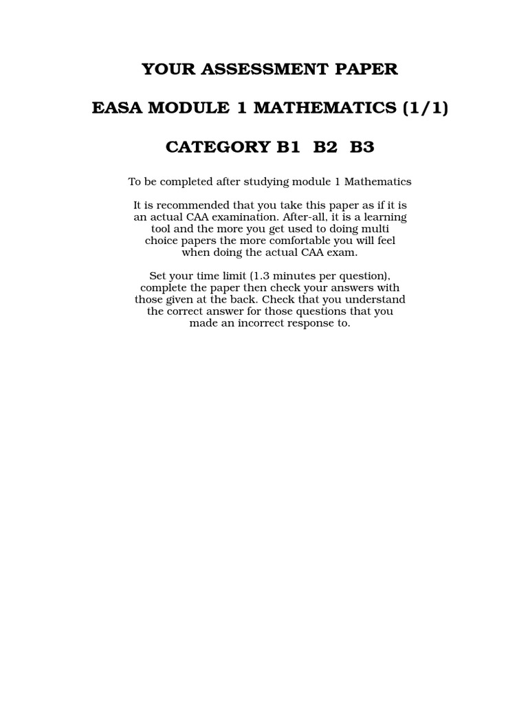 EASA Module 1 MCQ | PDF | Fraction (Mathematics) | Mathematical Objects