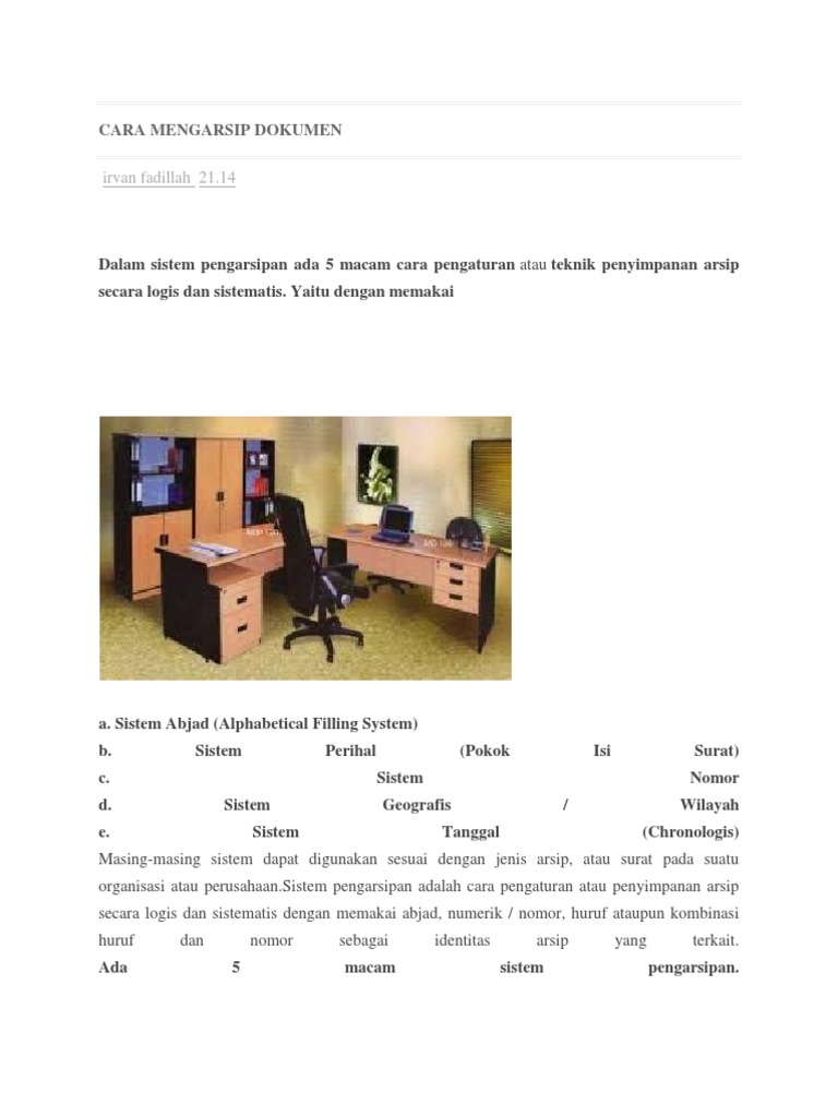 Cara Mengarsip Dokumen | PDF