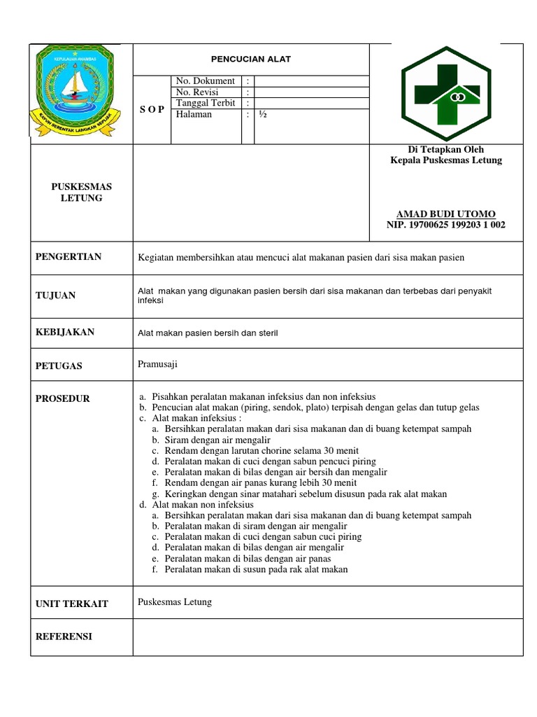 Sop Pencucian Alat | PDF