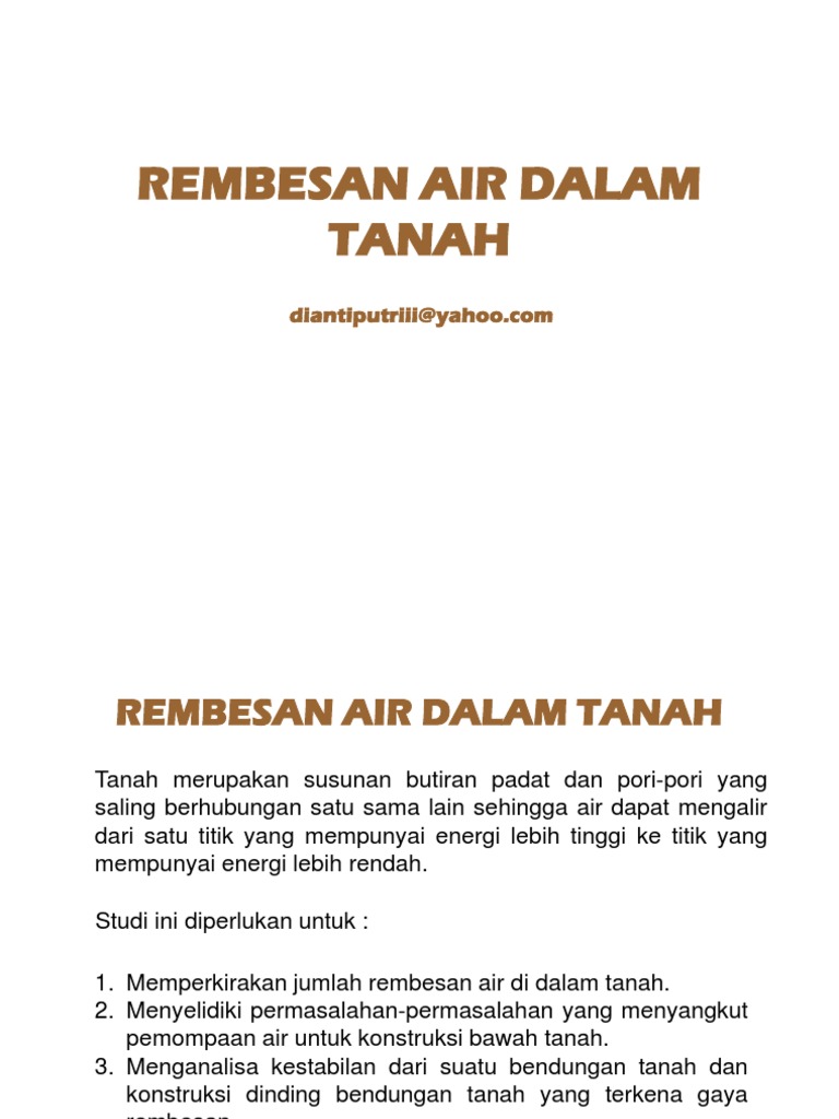Rembesan Air Dalam Tanah | PDF