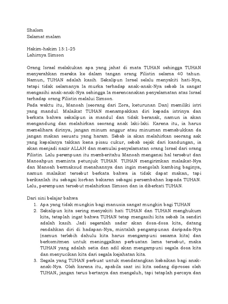 Hakim-Hakim 13 1-25 | PDF