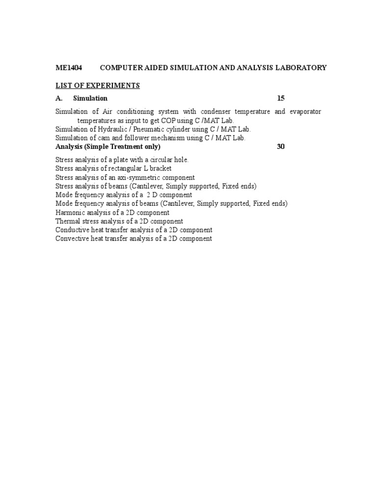 CAE LAB MANUAL - JNTUA III B TechII SEM / SVTM /M RAMA NARASIMHA REDDY ...