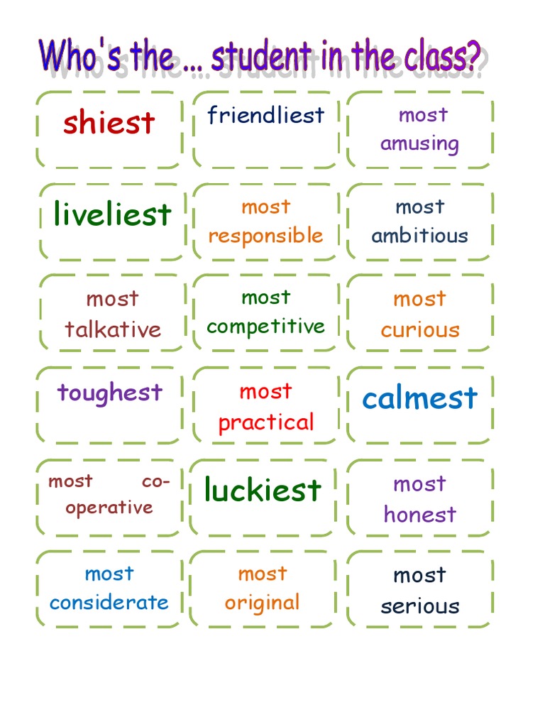 Superlative Speaking Activity Cards | PDF | Language Arts & Discipline ...