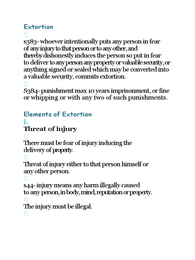 Extortion | PDF | Extortion | Crime & Violence