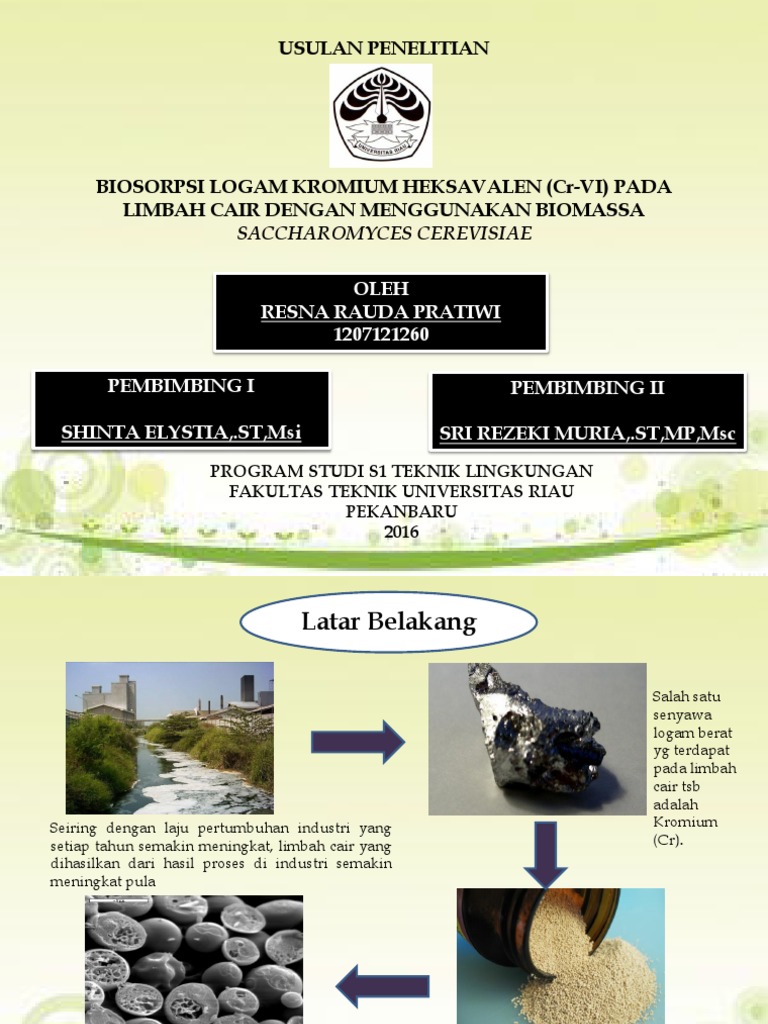 Biosorpsi Logam Kromium Heksavalen Pada Limbah Cair Dengan Menggunakan ...