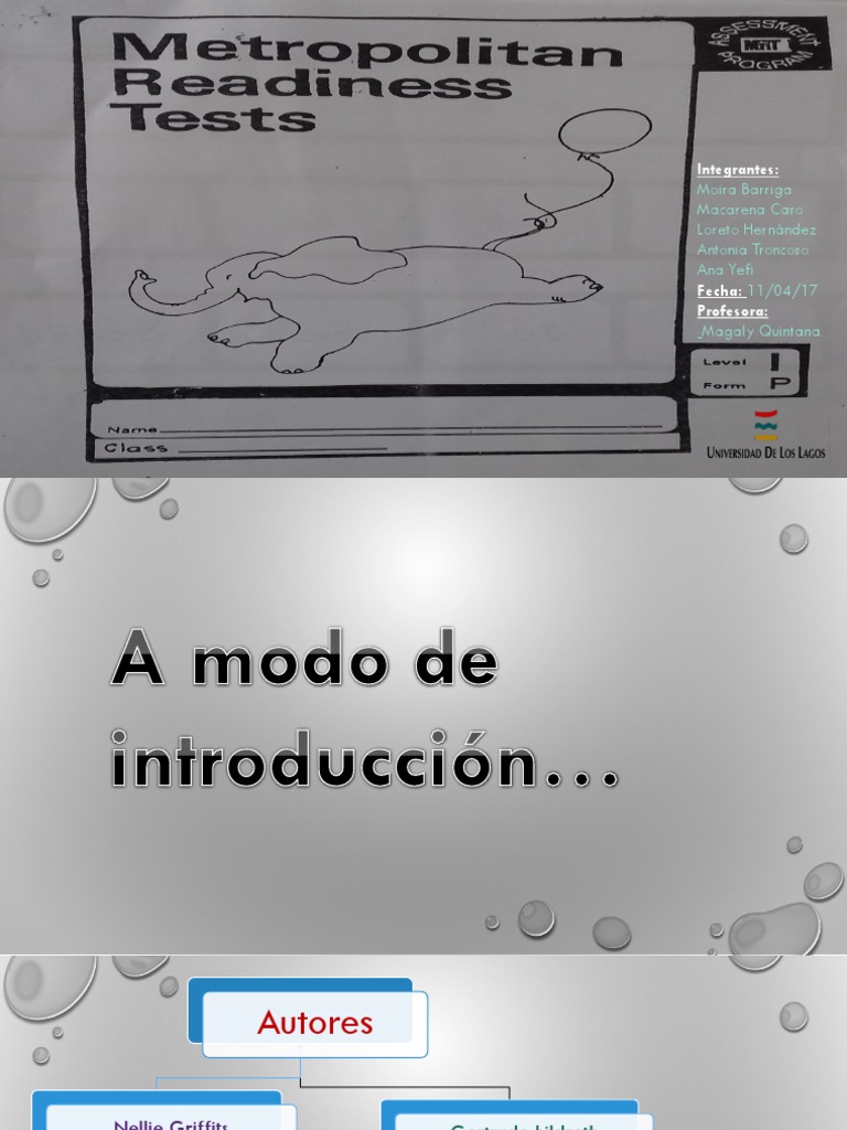 Metropolitan Readiness Test Forma P | PDF | Evaluación | Sicología