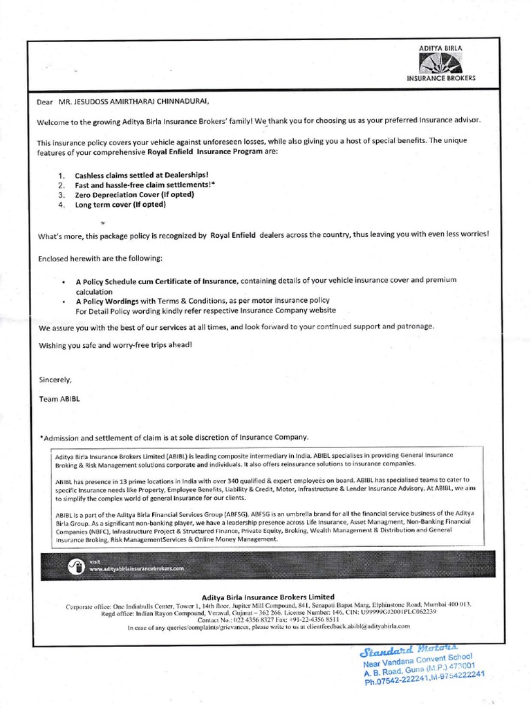 Bike Papers | PDF | Vehicle Insurance | Insurance